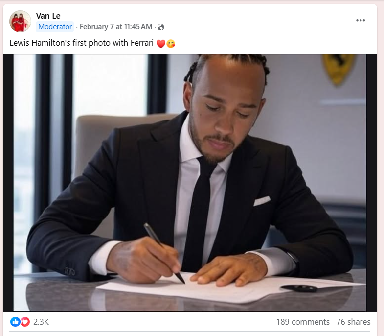 Fact Check: AI-Generated Photo Of F1 Champion Lewis Hamilton Goes Viral ...