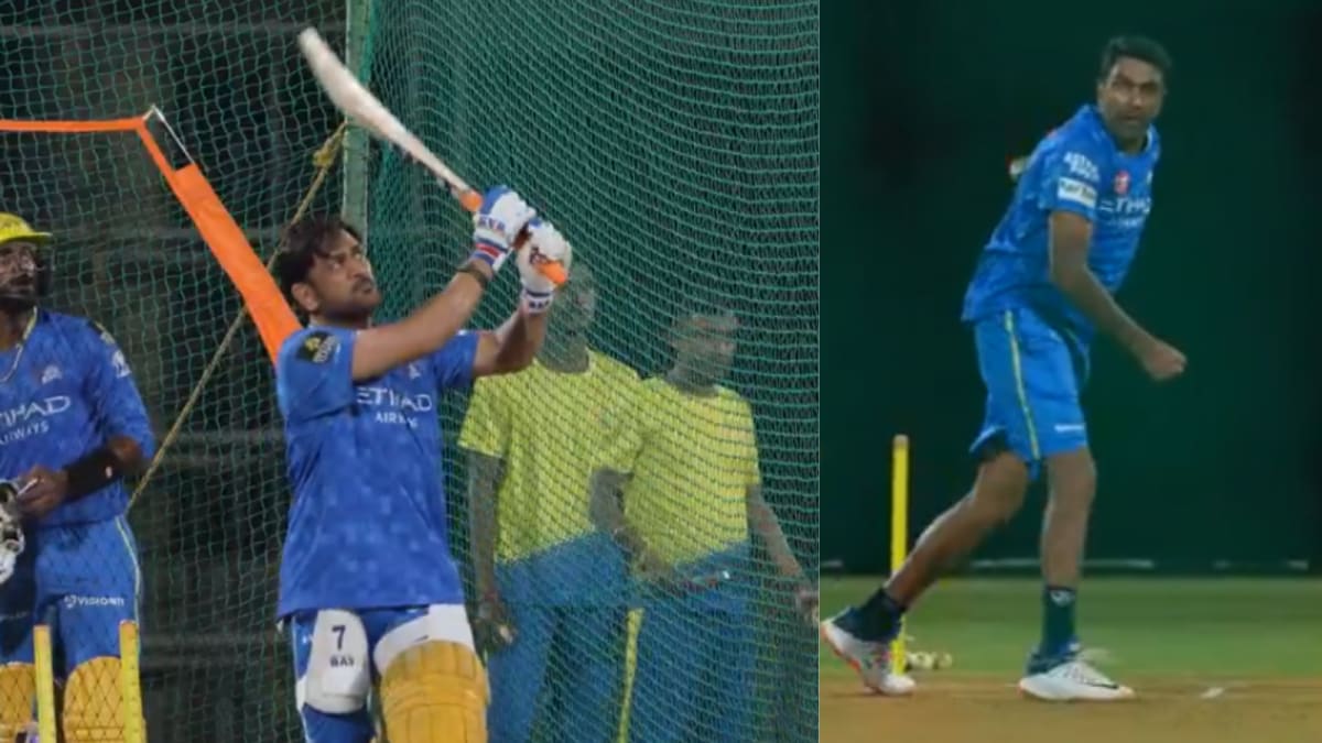 Watch: MS Dhoni Hits Big Sixes, R Ashwin Bowls Again In CSK's First Nets Session For IPL 2025 ...