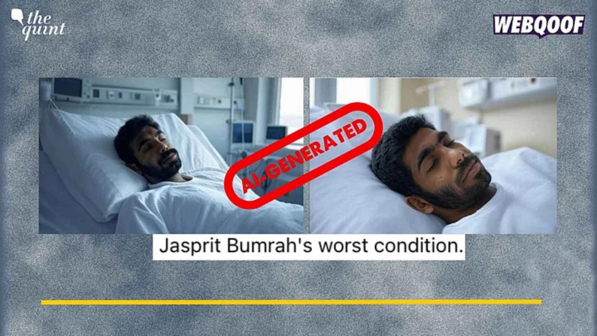 Fact Check: AI-Generated Visual of Jasprit Bumrah in Hospital Viral as ...
