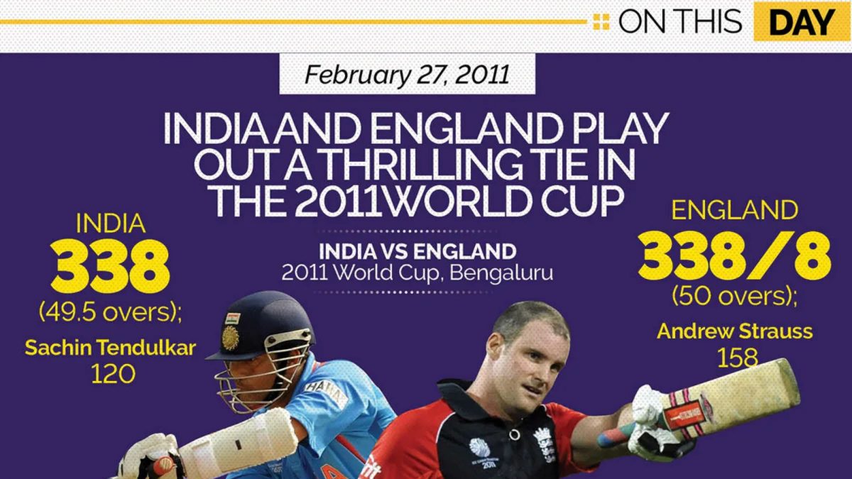 On This Day In 2011: India Vs England World Cup Classic Ends In A ...