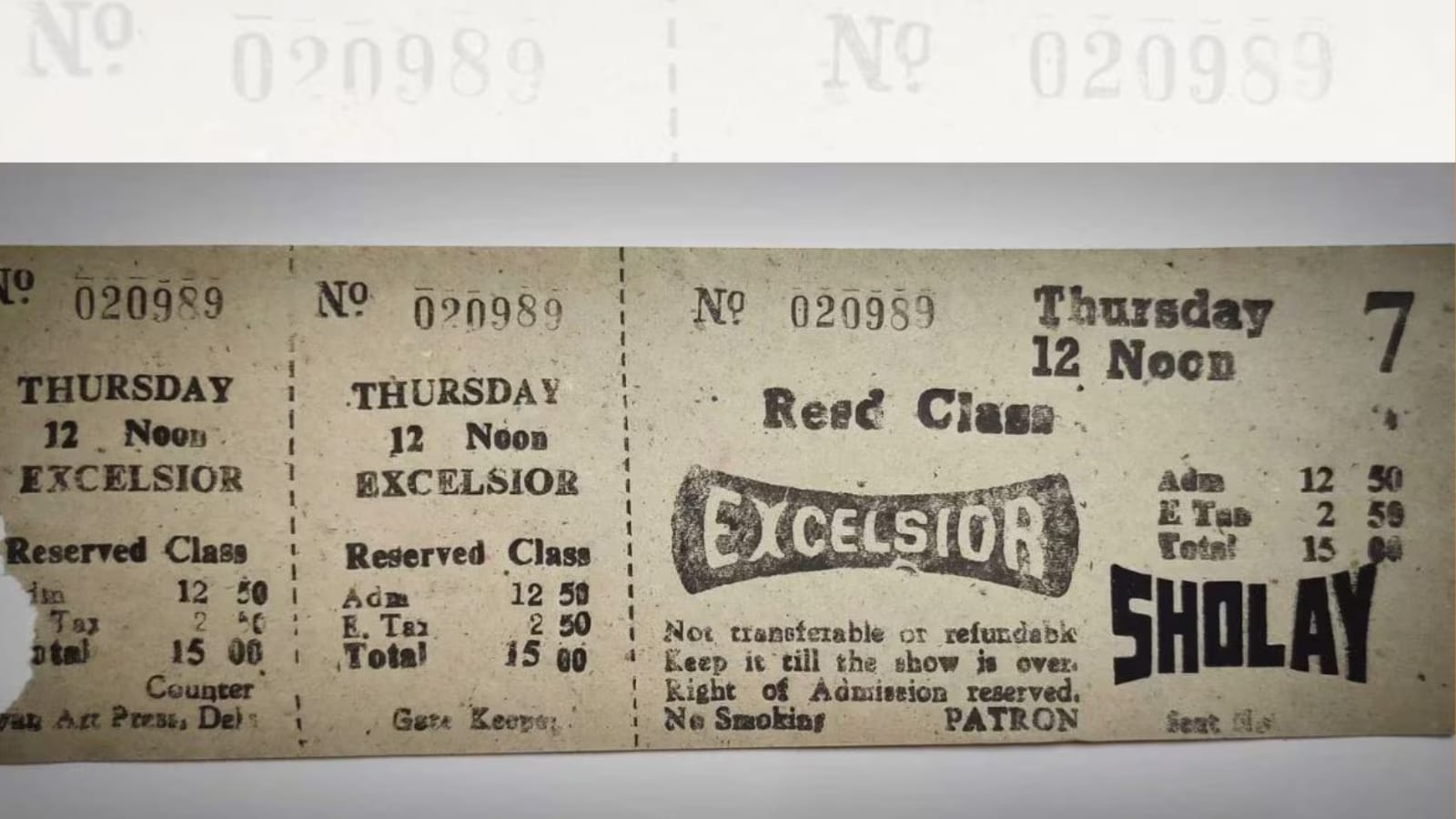 'Sholay' Ticket From 1975 Goes Viral, You Will Be Shocked To Know The ...