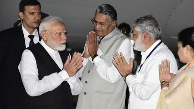 PM Modi Arrives In Jamnagar On 3-Day Gujarat Visit; To Chair NBWL Meet ...