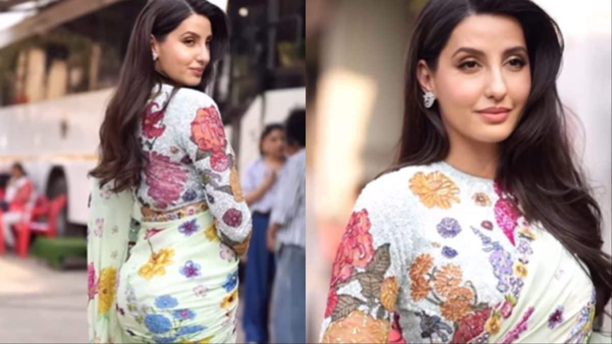 Nora Fatehi’s Floral Saree Is Proof She’s The Queen Of Ethnic Glam ...
