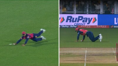 Riyan Parag's Aggressive Celebration After Taking Shivam Dube's Catch ...