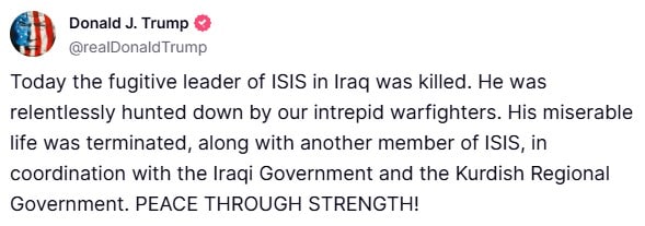 'Miserable Life Ended': Trump Takes Credit For Killing ISIS Leader In ...