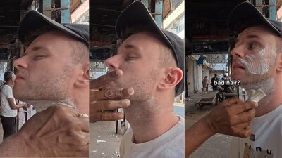Foreigner's Rs 100 Beard Trim At Roadside Barber In Delhi Sparks Buzz ...