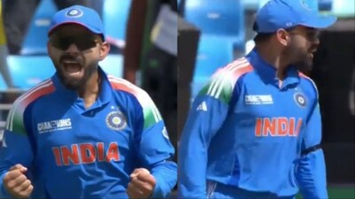 Virat Kohli's Celebration After Travis Head's Wicket In Champions ...