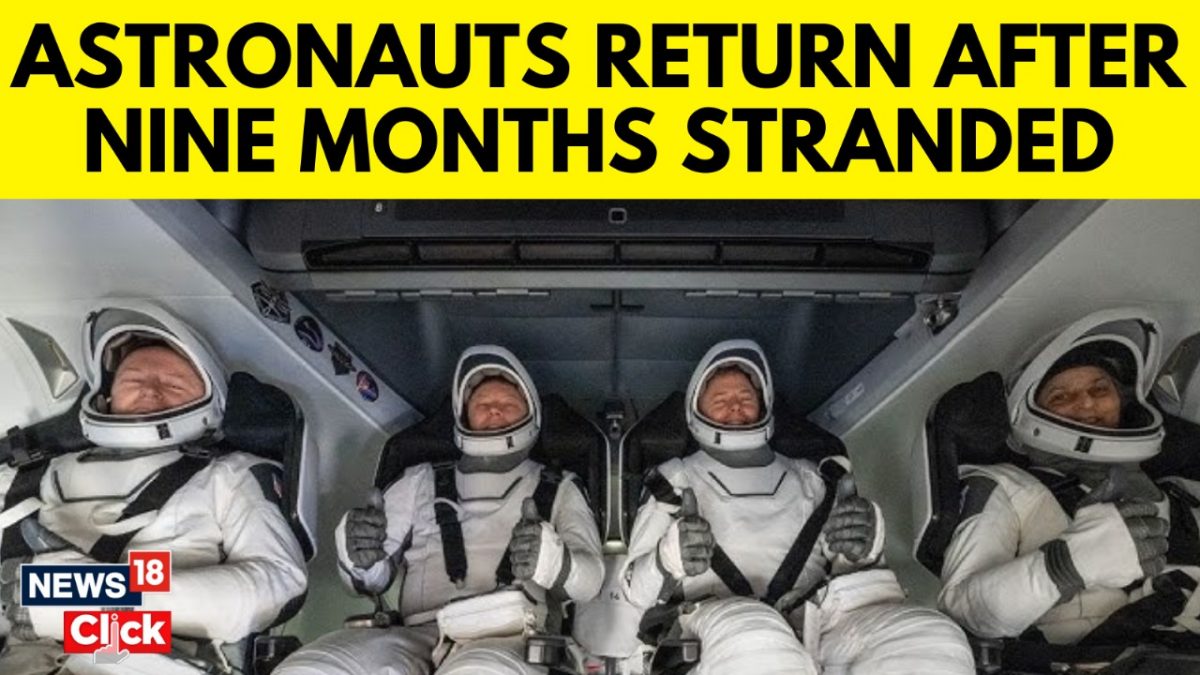 Nasa astronauts back on Earth after being stuck months on ISS: ‘grins ...