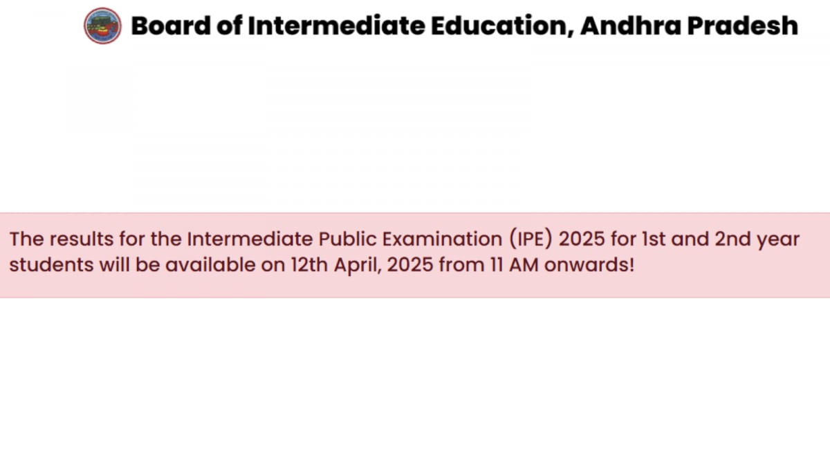 AP Inter Results 2025 Live: BIEAP 1st, 2nd Year At 11 AM, Check Direct Link On resultsbie.ap.gov ...