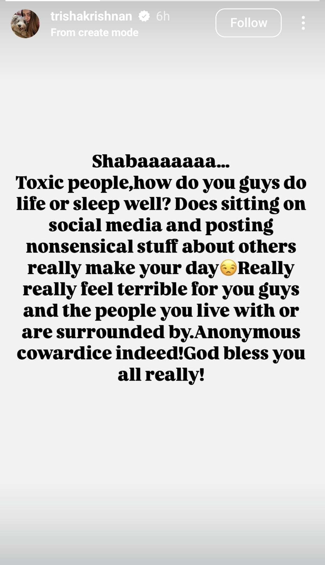 'Do You Sleep Well?': Trisha Krishnan Shuts Down Trolls, Calls Out ...