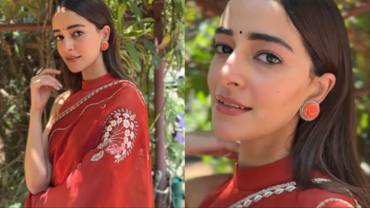 Ananya Panday Serves Ethnic Glam In A Burnt Orange Floral Embroidered ...