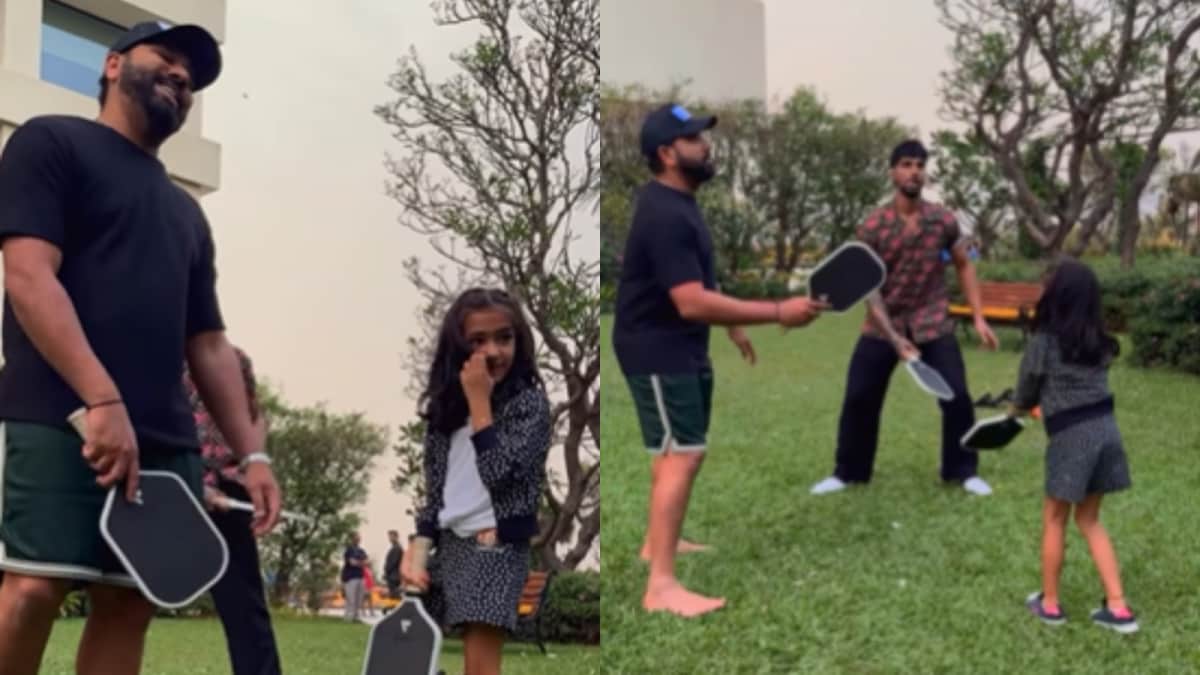 Rohit Sharma, Samaira Enjoy Pickle Ball Mini-Game With Tilak Varma ...
