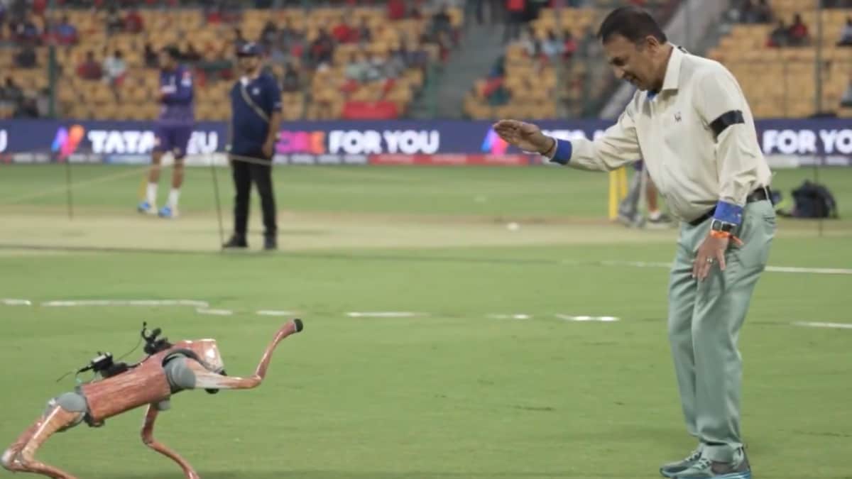 Watch: Sunil Gavaskar Shares Fun-Filled Moment With Champak The Robot Dog Ahead Of RCB Vs RR IPL ...