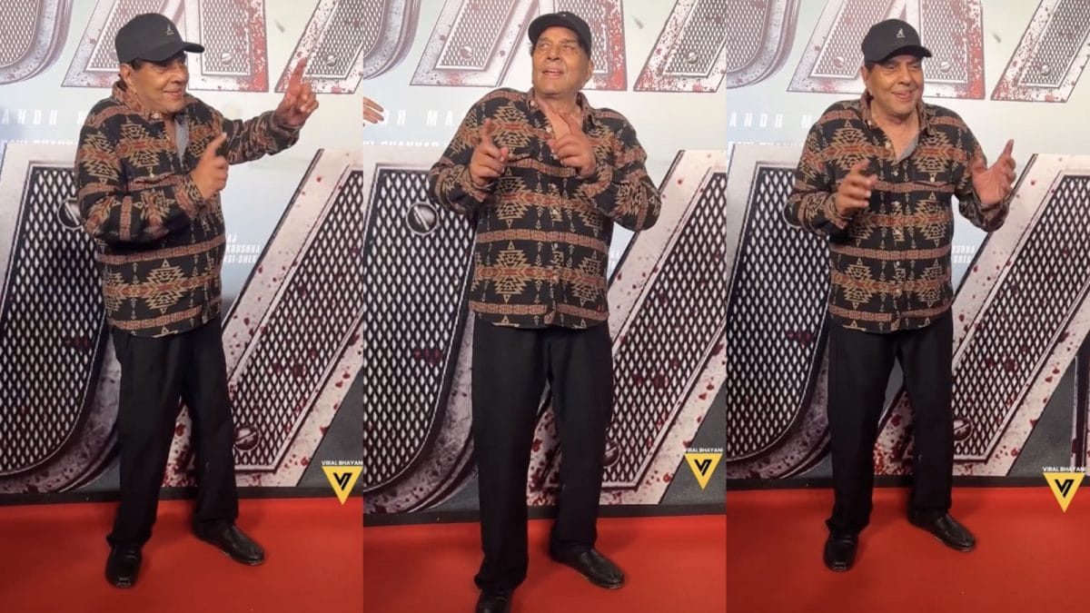 Dharmendra Grooves To Dhol At Son Sunny Deol's Jaat Premiere; Paps Cheer For The Iconic Star ...
