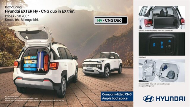 Hyundai India Adds New Variant In EXTER Hy-CNG Duo Lineup, Check Price ...