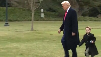 Donald Trump Spotted Walking With Elon Musk's Son Little X, Internet ...