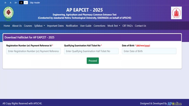 AP EAMCET Hall Ticket 2025 Released, Check Admit Card Direct Link At ...