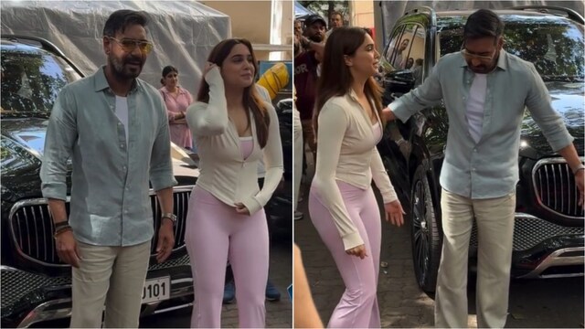 Ajay Devgn Pulls Sharvari In For A Pose, Cute Candid Moment Goes Viral ...