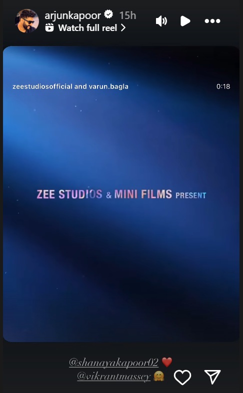 Arjun Kapoor Reacts To Shanaya Kapoor And Vikrant Massey’s Aankhon Ki ...