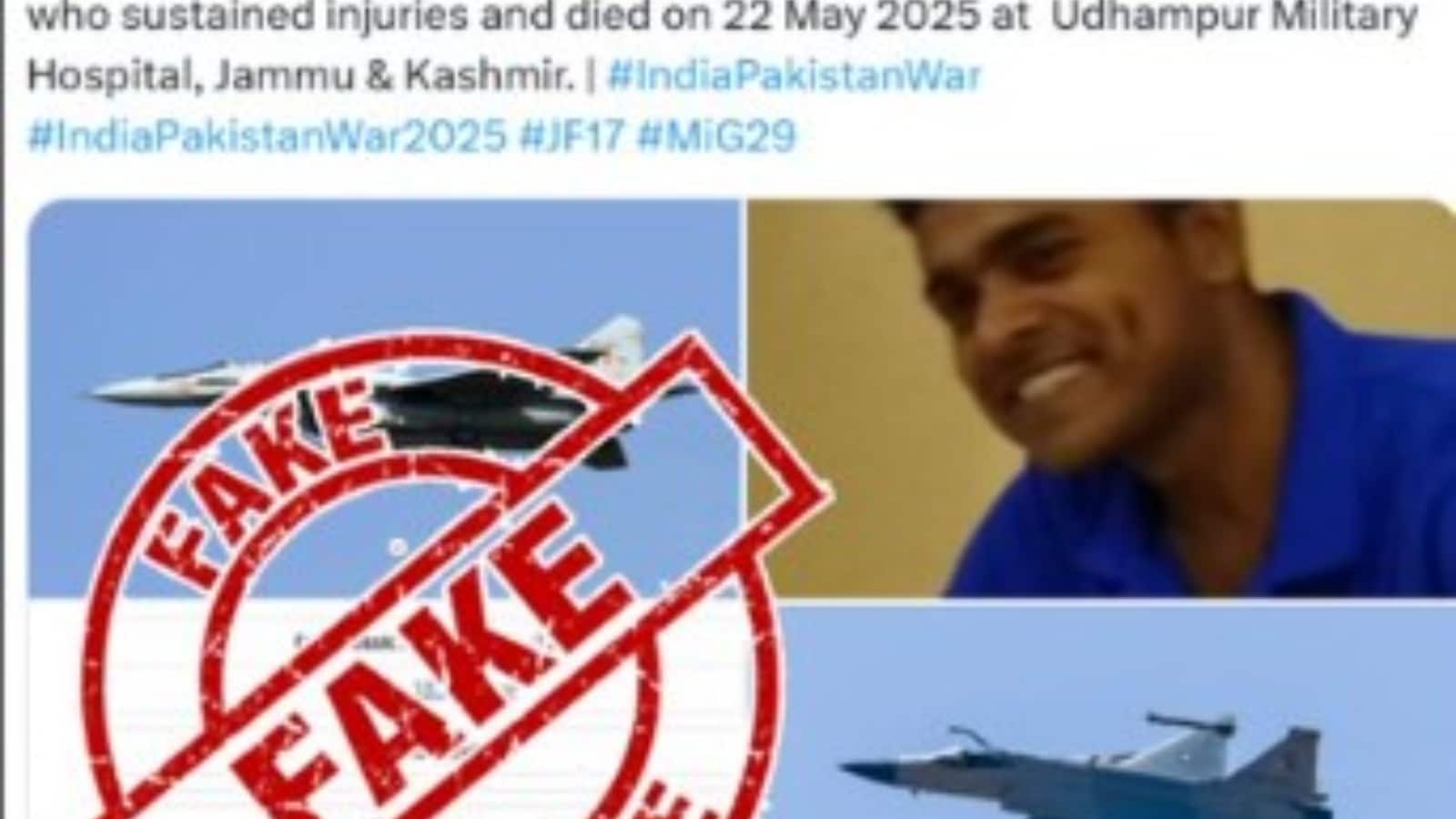 Claim Of IAF Jet Shot Down And Pilot Killed Is Fake, Says PIB Fact ...