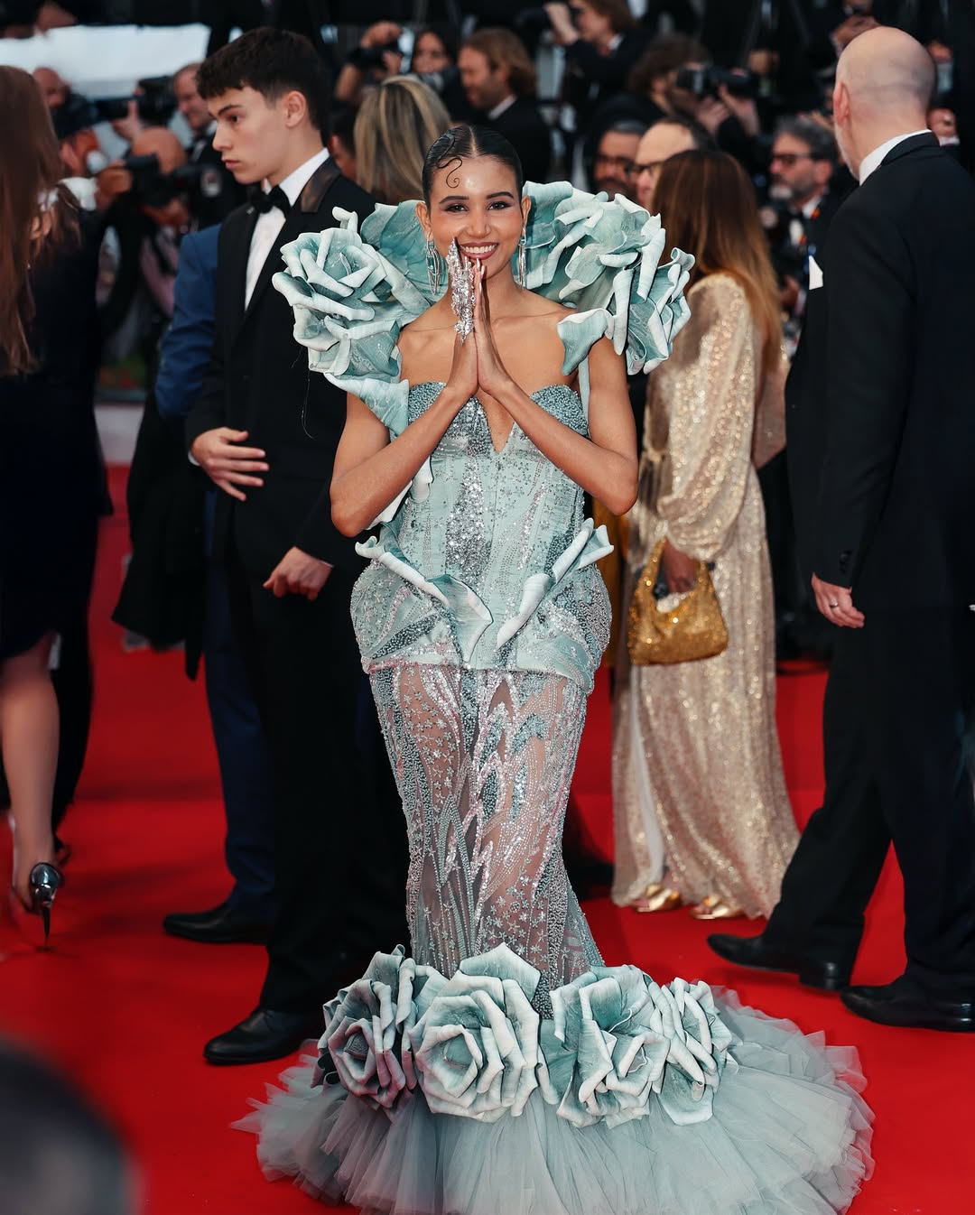 Cannes 2025: Nancy Tyagi Returns To Red Carpet In Self-Designed Gown