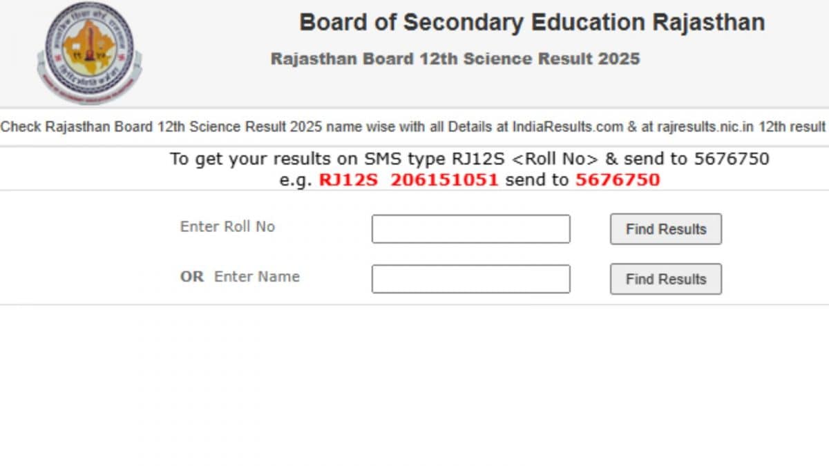 RBSE 12th Results 2025 (OUT) Live: Rajasthan Board Class 12 Result ...