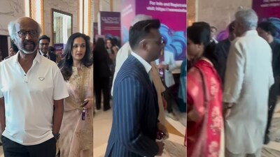 Rajinikanth Makes Rare Appearance With Daughters At WAVES 2025; Atlee ...