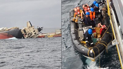 Liberian Cargo Ship Sinks Off Kerala Coast; All 24 Crew Rescued | India ...