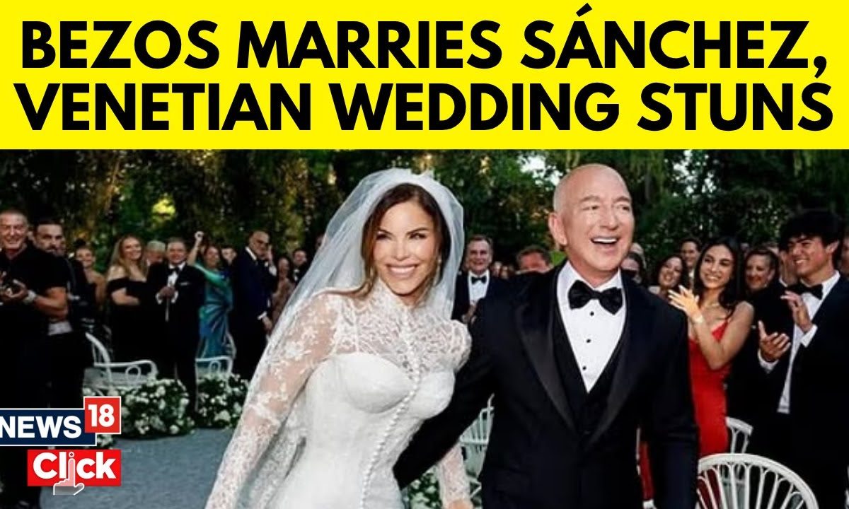 Bezoz Wedding | Lauren Sánchez Stuns in Lace Gown As She Exchanges Vows ...