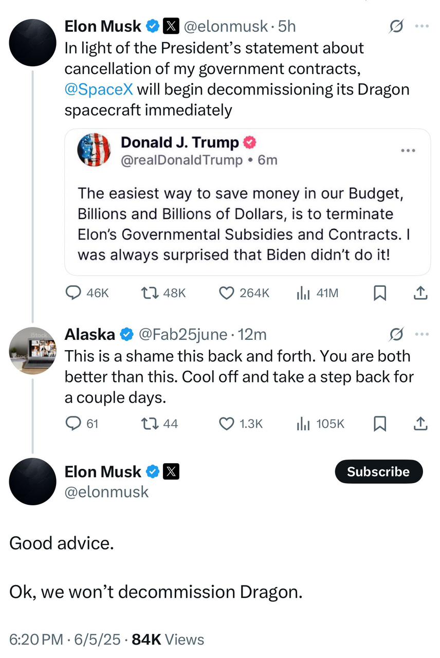 Musk Says He'll Decommission SpaceX Dragon After Trump's Contract ...