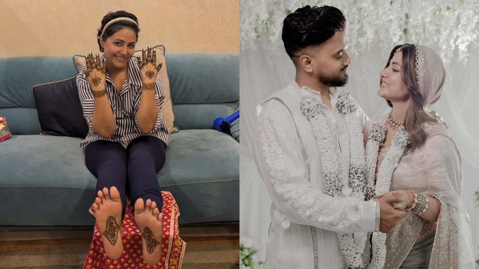 Hina Khan Flaunts Mehendi In New Photos From Intimate Wedding With Rocky Jaiswal | Television ...
