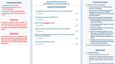 JNVST Class 6 Admission 2026 Begins; Know Steps To Register ...