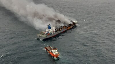 ICG, Navy Achieve Milestone In MV Wan Hai 503 Ops, Tow Burning Vessel ...