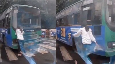 Bangalore BMTC Bus Driver Tries To Run Over Woman, Video Goes Viral ...