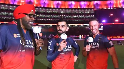 Watch: Virat Kohli Teaches 'Ee Saala Cup Namdu' To ABD, Gayle After IPL ...