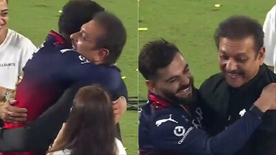 RCB Win IPL 2025 Title: Virat Kohli Hugs Ravi Shastri After Winning ...
