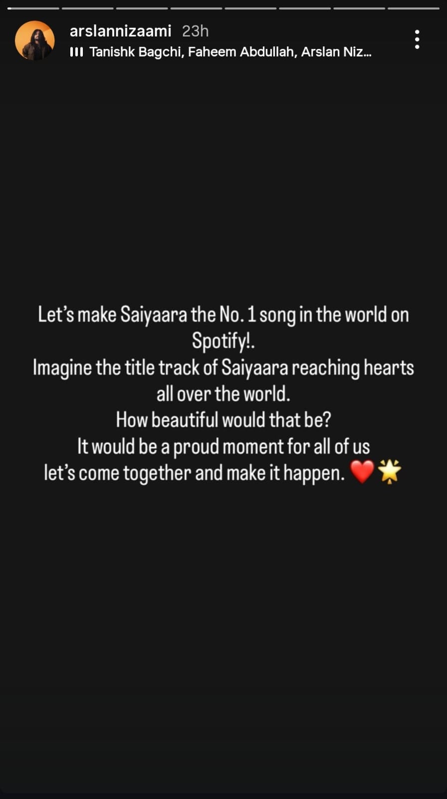 Saiyaara Title Track Hits Global Spotify Charts; Faheem, Arslan & Tanishk Urge Fans To Make It ...