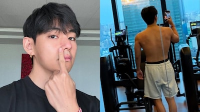 BTS V Goes Shirtless, Looks Worried About His Pimple In New Photos ...