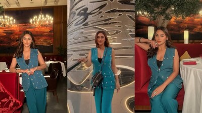 Krystle D’Souza’s Sexy Dinner Look In Teal Pantsuit Is Pure Fashion ...
