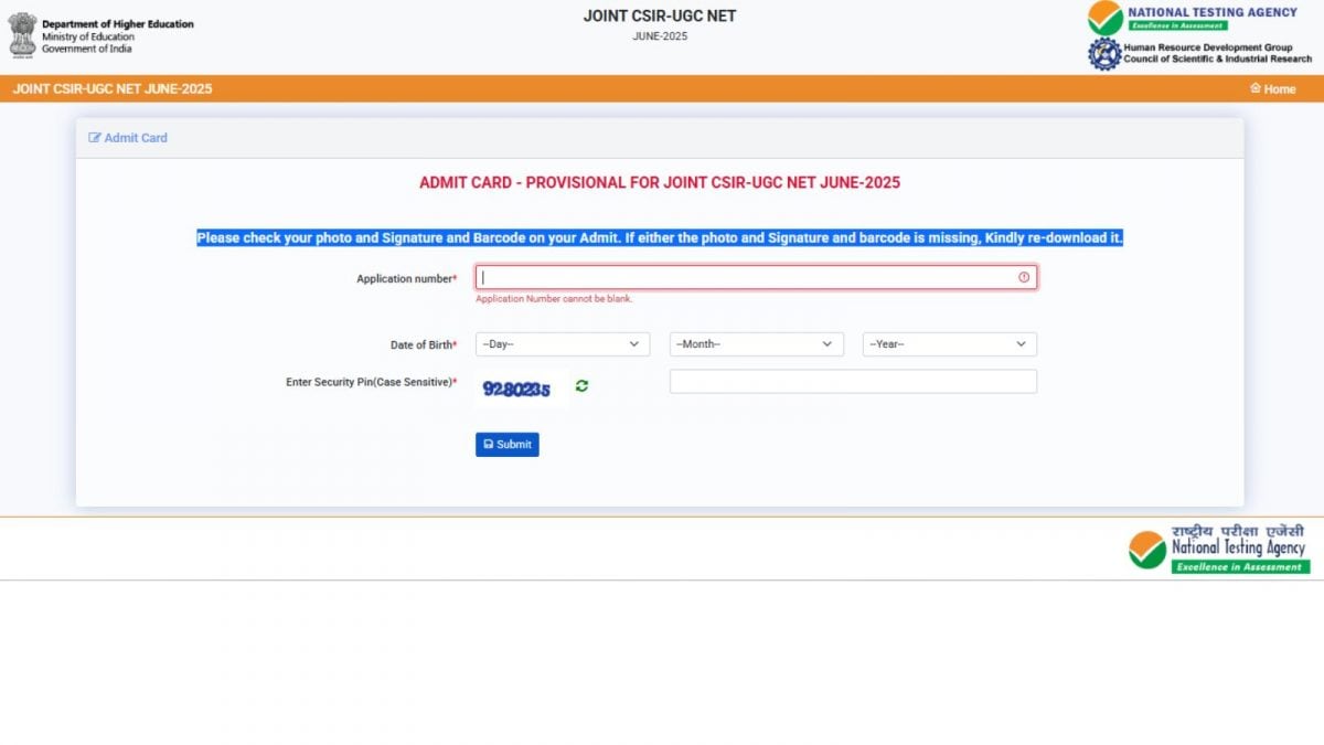 CSIR UGC NET June 2025 Admit Card Out: Direct Link To Download Here ...