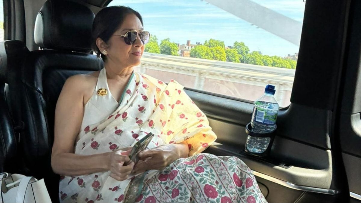 Neena Gupta’s White Floral Saree Is The Real Fashion Serve At Wimbledon ...