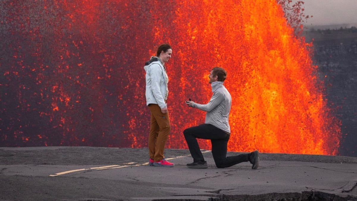 Couple Gets Engaged In Front Of Volcano, And Internet Is Literally ...