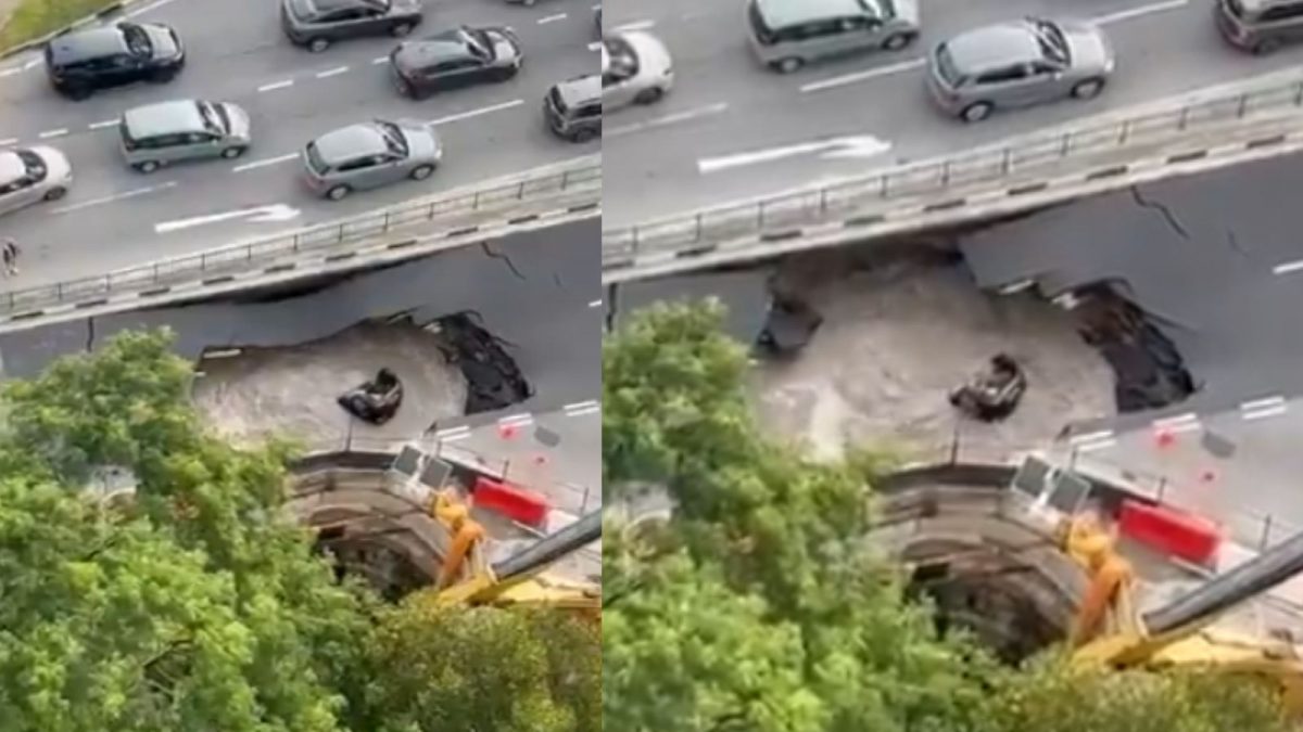 Terrifying Video: Massive Water-Filled Sinkhole Swallows Car In ...