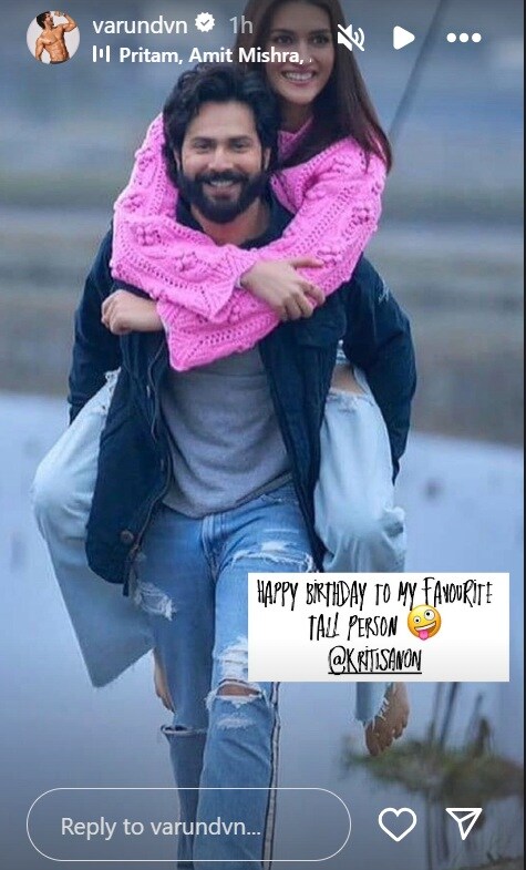 Varun Dhawan Shares Unseen Pic On His ‘Favourite Tall Girl’ Kriti Sanon ...