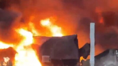 Massive Fire On Freight Train Near Tiruvallur Disrupts Services; 8 ...