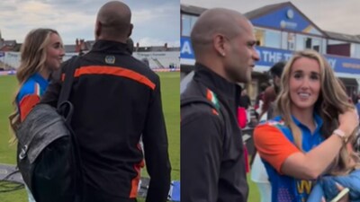 Watch: Shikhar Dhawan's Sweet Interaction With Girlfriend Sophie Shine On Sidelines Of WCL ...