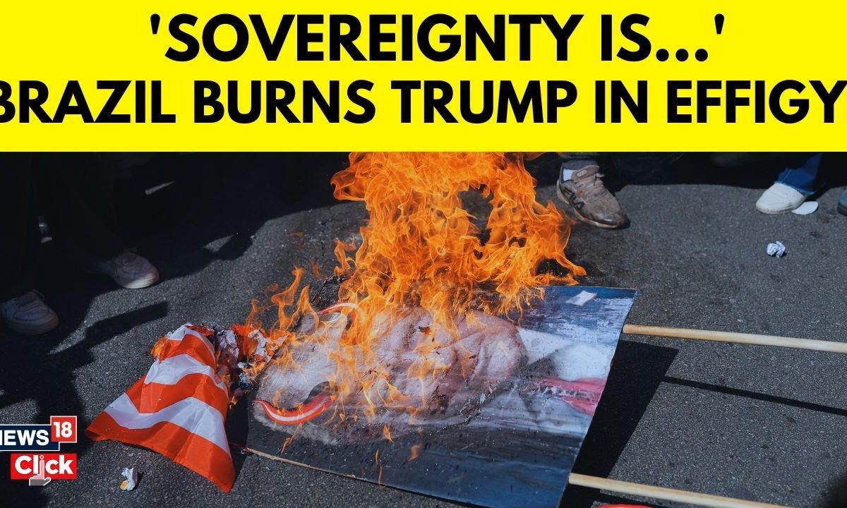 Brazil Protests Against Trump Tariffs; Burn Effigy | Mass Protests ...