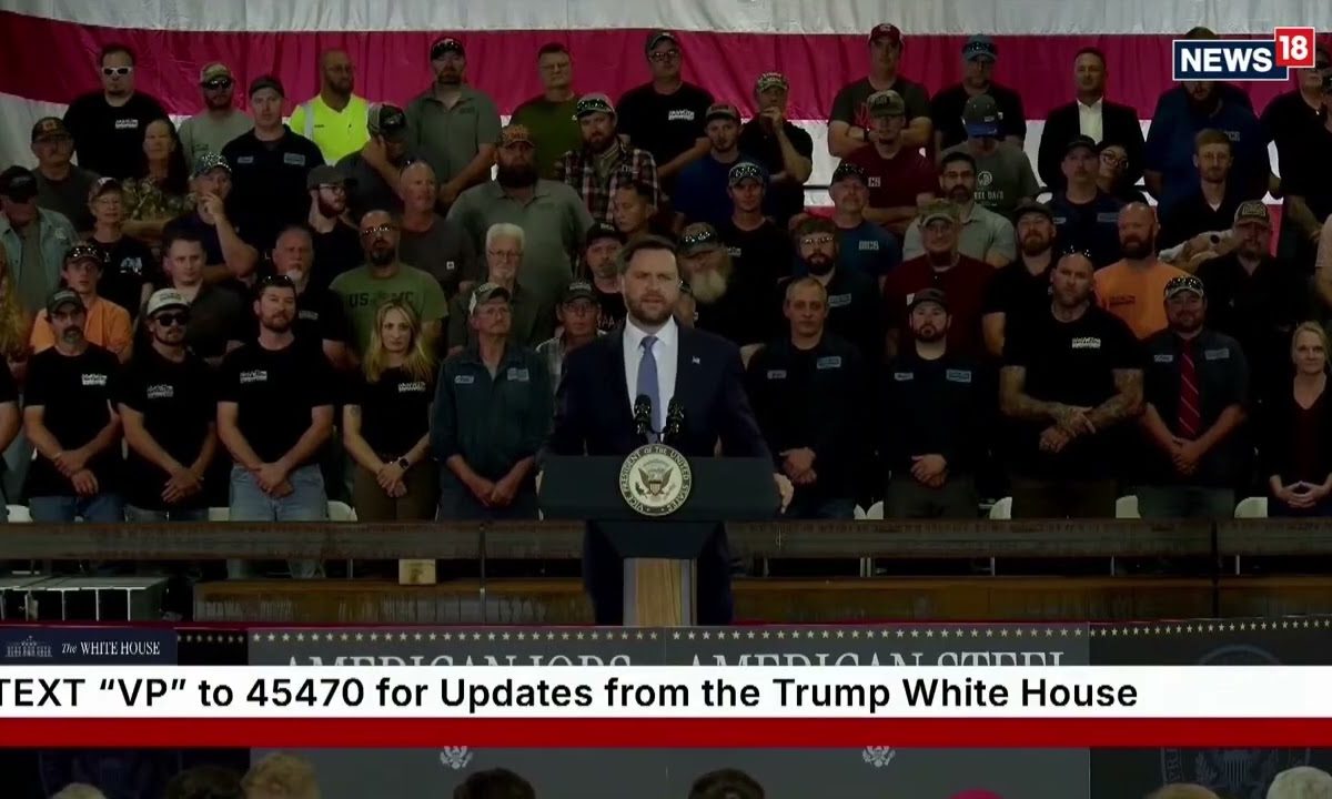 U.S. Vice-President JD Vance visits a steel fabrication facility in La ...