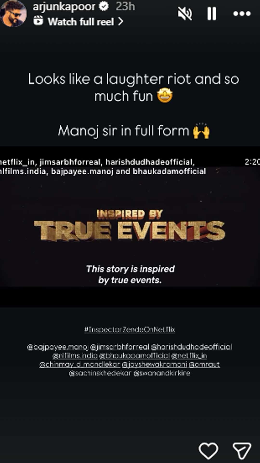 Arjun Kapoor Calls Manoj Bajpayee’s Inspector Zende’s Trailer ‘A Laughter Riot’ | Bollywood News ...