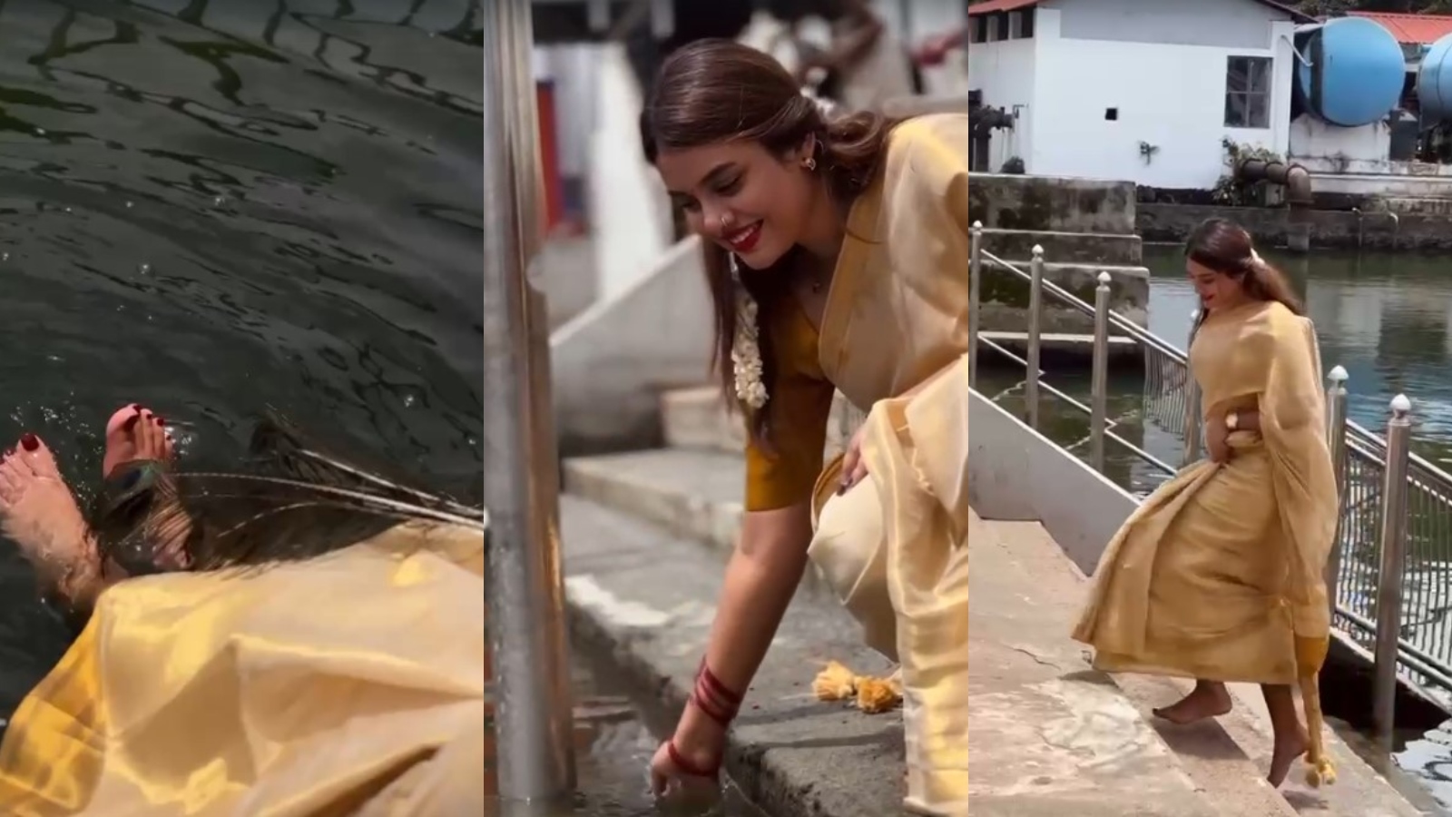 Purification Rituals At Guruvayur Temple After Vlogger Jasmin Jaffar Films Reel In Sacred Pond ...